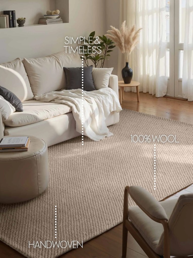 ELLE Decoration, Kusový koberec Lyon Beans 106315 Natural Beige z kolekce Elle, 200x290, béžová, ložnice
