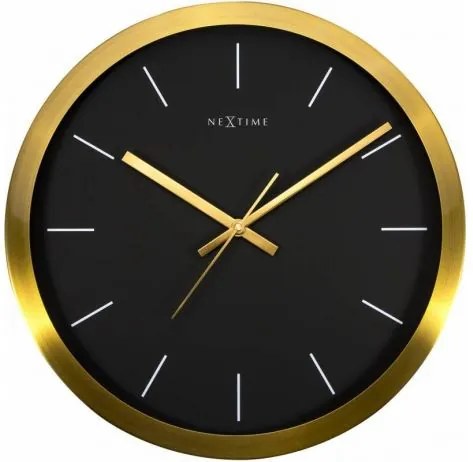 Designové nástěnné hodiny 2524gb Nextime Stripe Golg Black 45cm