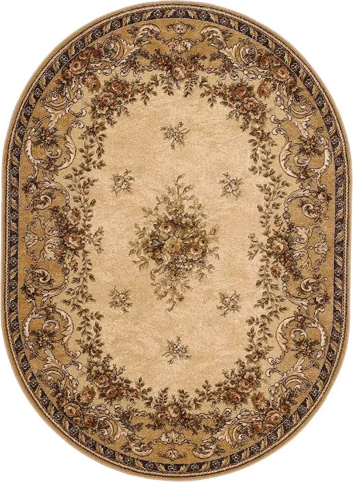 BRINTONS AGNELLA Kusový koberec ISFAHAN ovál DAFNE sahara ROZMĚR: 140x190 cm ovál