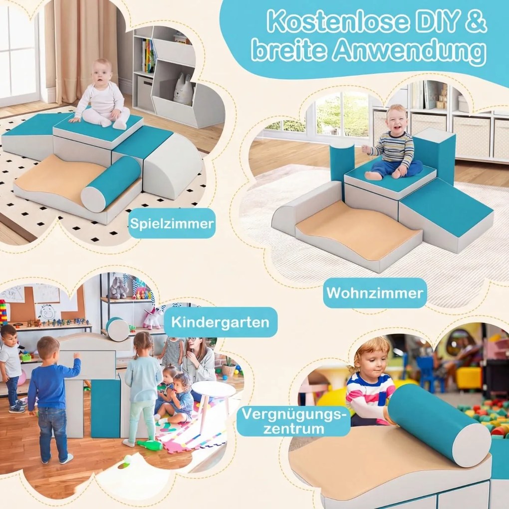Costway 7 TLG. Pěnové stavebnice Měkké stavebnice na běhání a lezení Obří