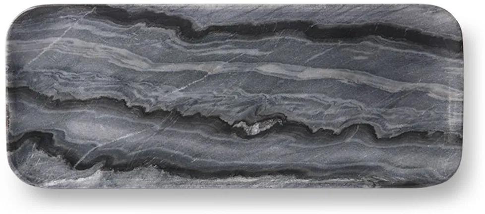 Luxusní šedý mramorový podnos  Marble grey - 30*12*1,5cm