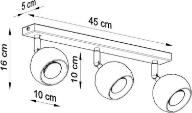 Stropní bodové svítidlo SOLLUX Oculare 3 GU10 3x40W bez zdroje SL.0439 bílá
