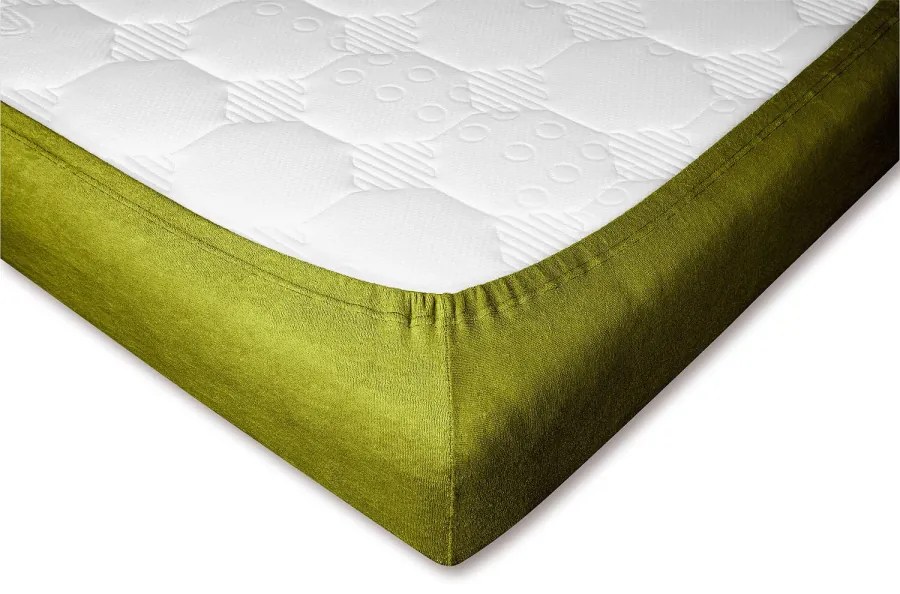 DADKA Froté prostěradlo olivové Rozměr 80x200x20