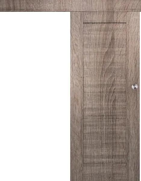 posuvné interiérové dveře na stěnu vasco doors IBIZA plné, model 1 Průchozí rozměr: 70 x 197 cm, Orientace dveří: Levé dveře, Dekor: Ořech muškátový