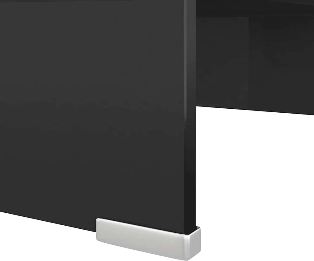 TV stolek / podstavec na monitor černé sklo 40x25x11 cm 244134