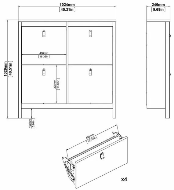 FALCO Botník Cadiz 65 černý