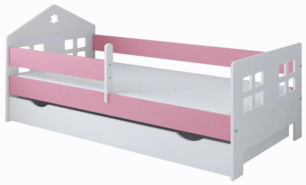 BabyBeds Dětská postel POLA Velikost postele: 160x80 cm, Barevné provedení: Růžová, Úložný prostor: Ano, s úložným prostorem Bílá