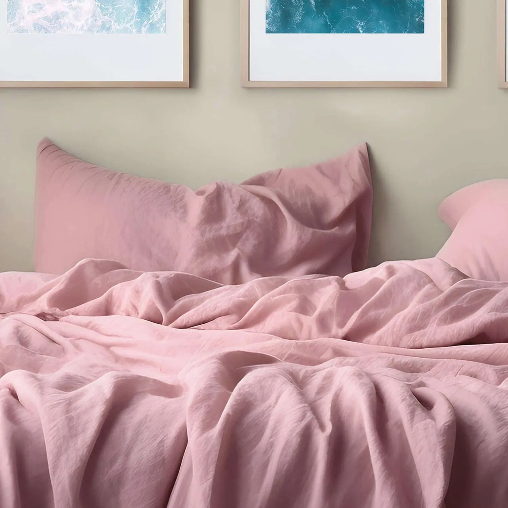 Mušelínové prodloužené povlečení Retro pink Velikost: 140 x 220 + 70 x 90
