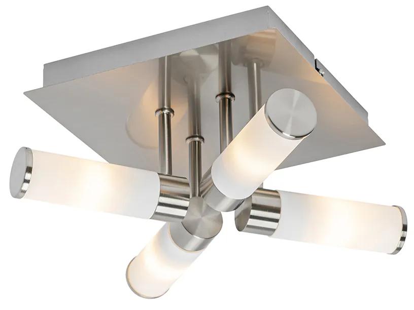 Moderní koupelnové stropní svítidlo ocelové 4-světelné IP44 - Van