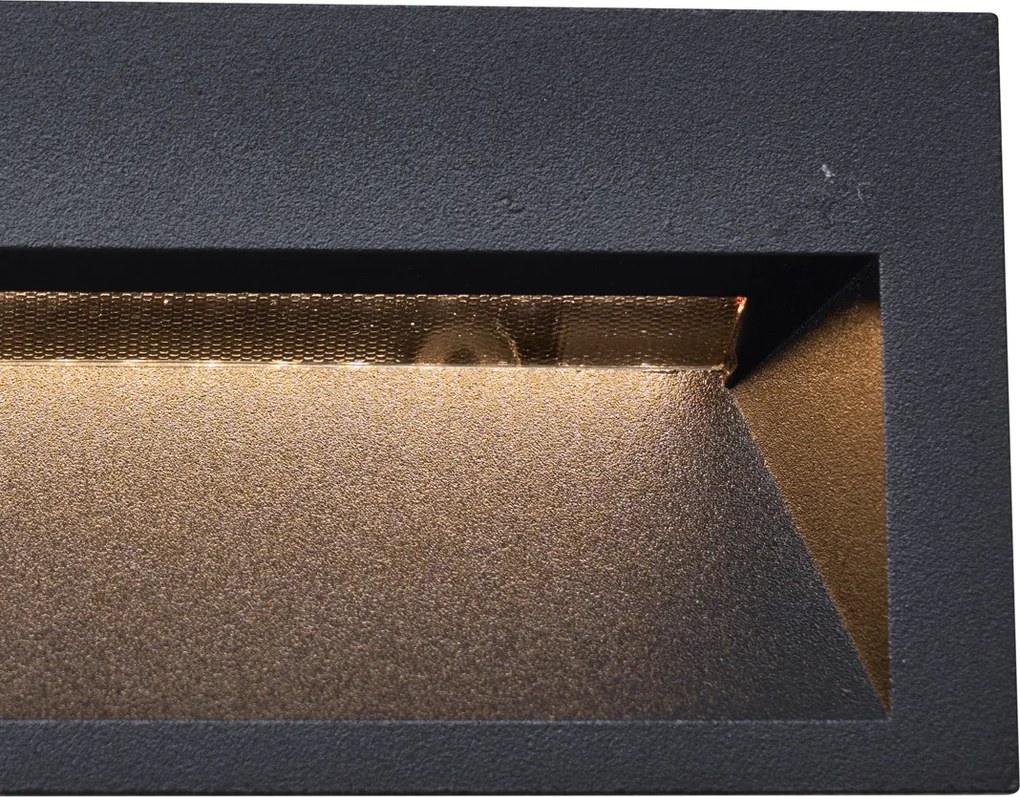 Sada 6 moderních zapuštěných nástěnných svítidel černá 16 cm vč. LED IP65 - Mert