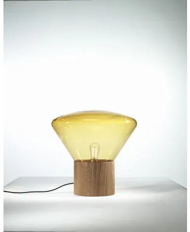 Stolní lampa MUFFINS BROKIS PC850 Barva skla  amber Povrch nosné části  dub evropský surový Brokis PC850