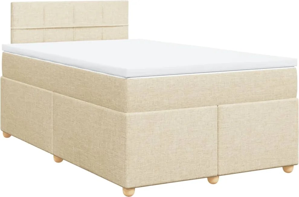 Box spring postel s matrací krémová 120x200 cm textil 3286652