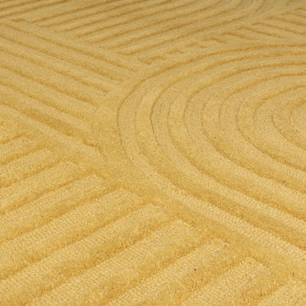 Flair Rugs, Kusový koberec Solace Zen Garden Ochre, 120x170, žlutá, ložnice