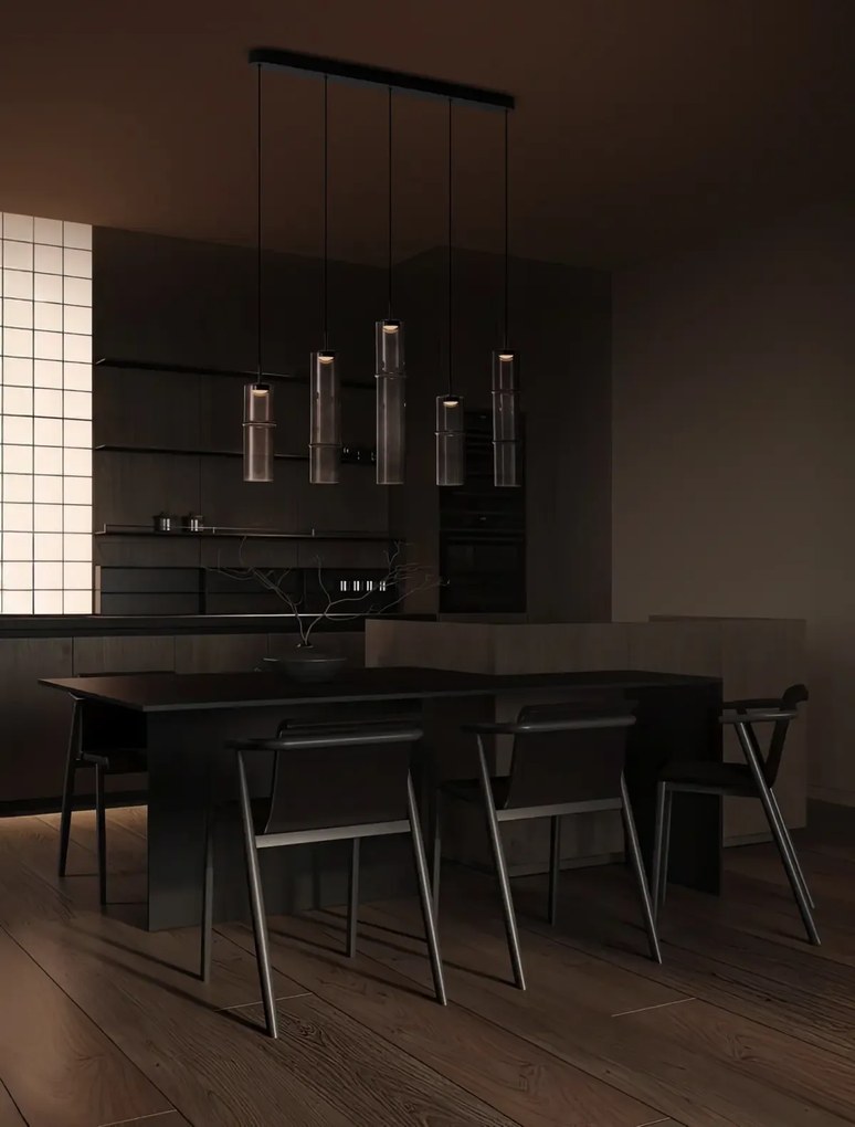 Designový lustr Sano 5 line Smoky