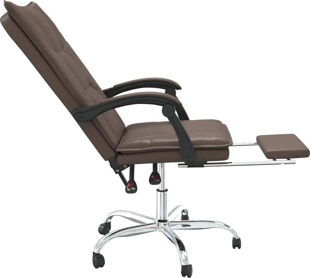 vidaXL Polohovací kancelářská židle umělá kůže [349754] Barva: Šedá