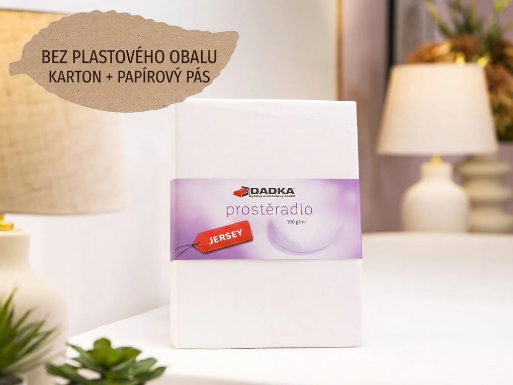 DADKA Jersey prostěradlo bílé Rozměr: 80x200x20