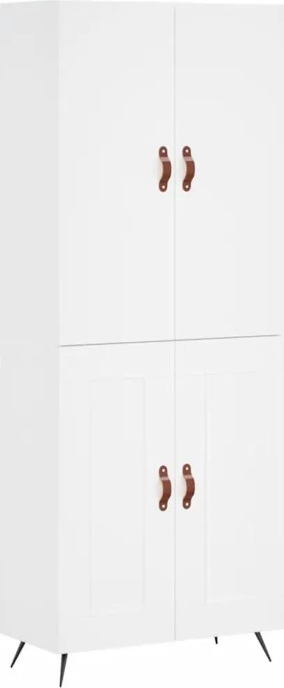 vidaXL Skříň highboard 69,5 x 34 x 180 cm kompozitní dřevo [3195763] Barva: bílá s vysokým leskem