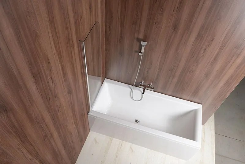 Aqualine Aqualine, VILMA vanová zástěna 600x1400 mm, chrom, čiré sklo, AQ6014