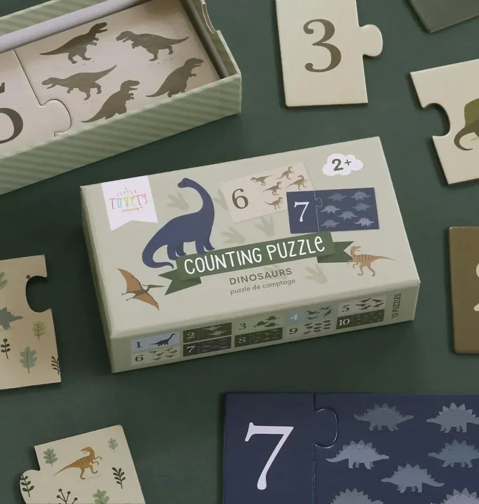 Počítání puzzle: dinosaurus