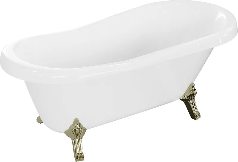 Mexen Retro volně stojící vana 150 x 73 cm, bílá, zlaté nohy - 53251507300-50