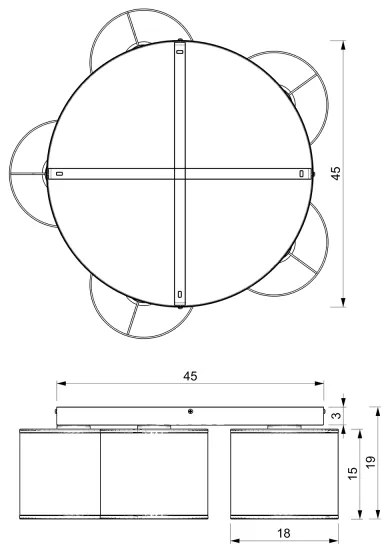 Lustr přisazený LOFT SHADE 5xE27/60W/230V černá