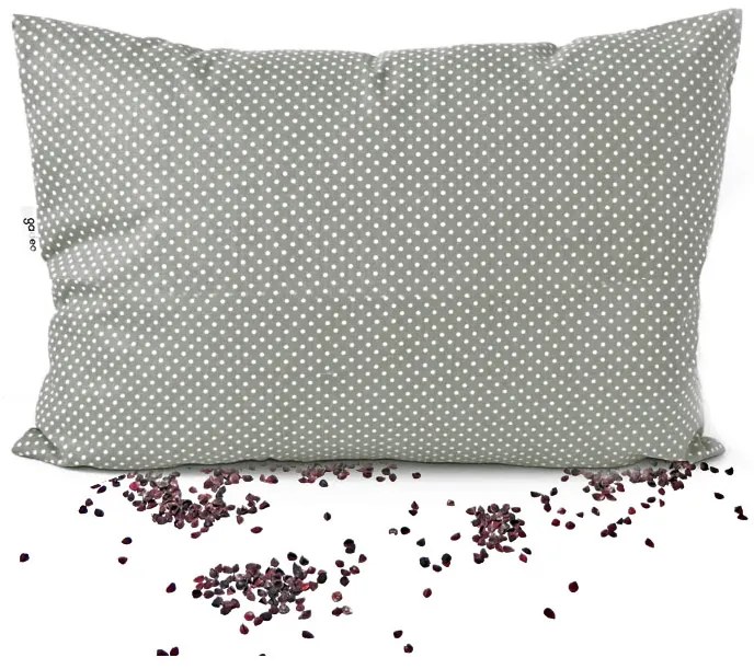 GADEO nahřívací pohankový polštářek LITTLE DOTS GREY Výplň: pohankové slupky s levandulí, Rozměr: 18x28 cm