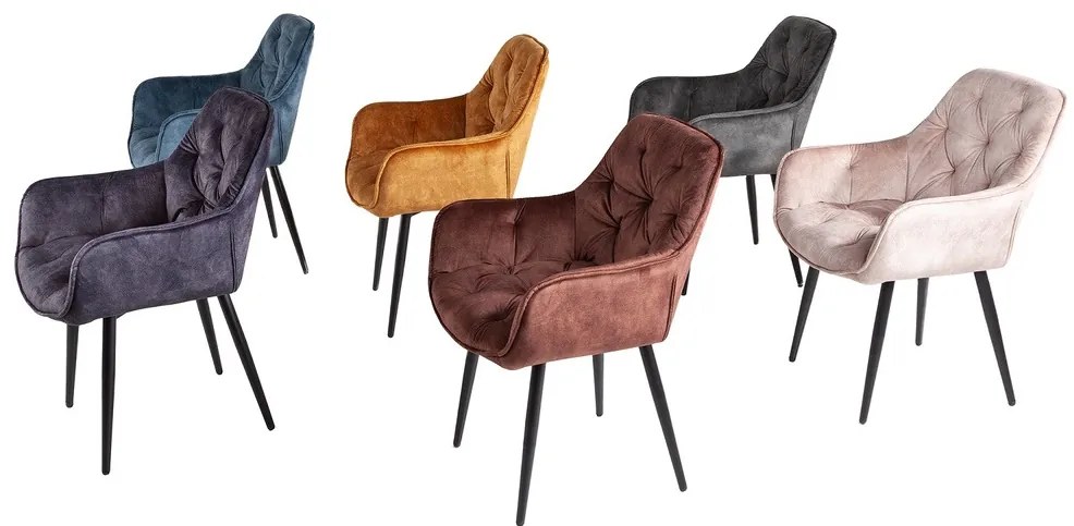 Designová židle Garold hnědý samet