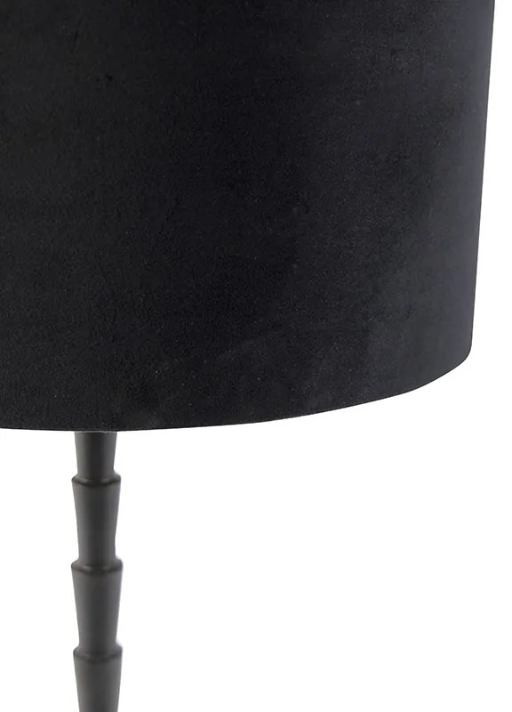 Stolní lampa ve stylu art deco se sametovým odstínem černá 35 cm - Pisos