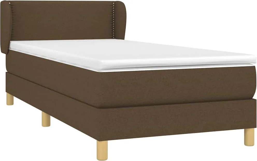 Box spring postel s matrací tmavě hnědá 100 x 200 cm textil 3126704