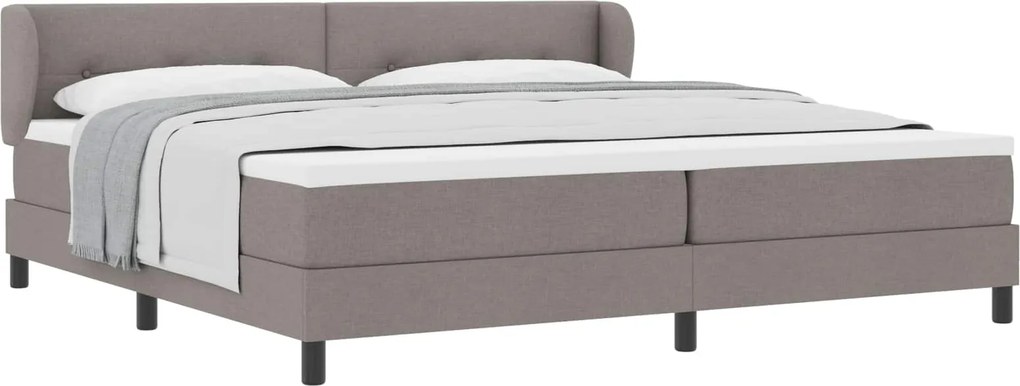 Postel s boxspringem s čelo Taupe 200 x 200 cm textil 3340049