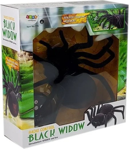 LEAN Toys Velký chlupatý pavouk na dálkové ovládání – Černá vdova