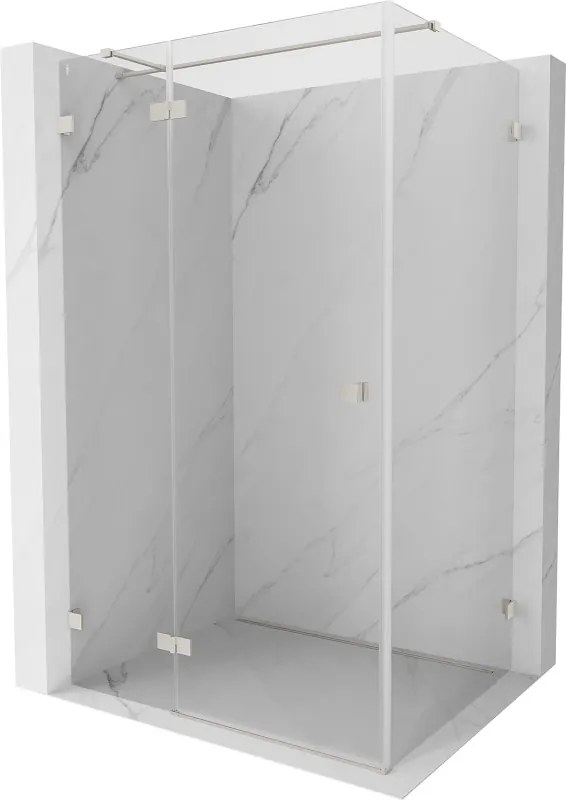 Mexen Lunar T, sklápěcí sprchový kout levý 115 x 80 cm, 8mm čiré sklo, ocelový profil, 834T-115-080-97-00-L