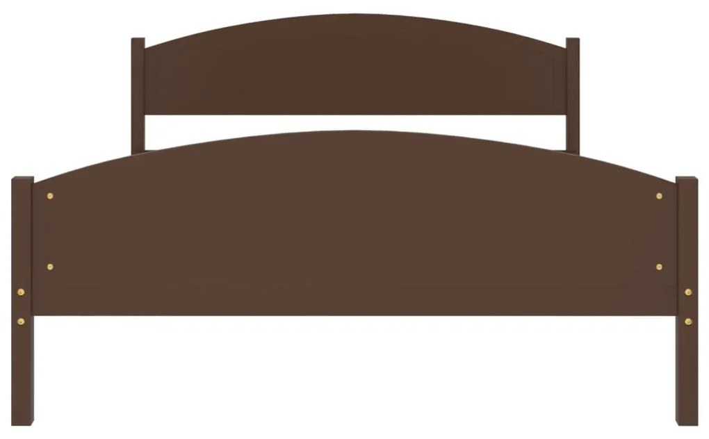 Rám postele tmavě hnědý masivní borovice 140 x 200 cm,  322044