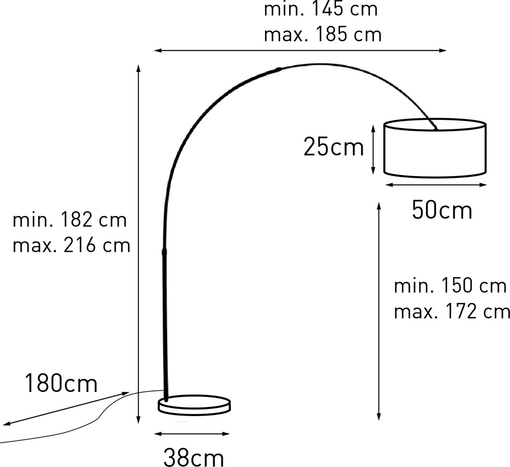 Oblouková lampa ocelová s ochranným krytem mechově zelené barvy 50/50/25 - XXL