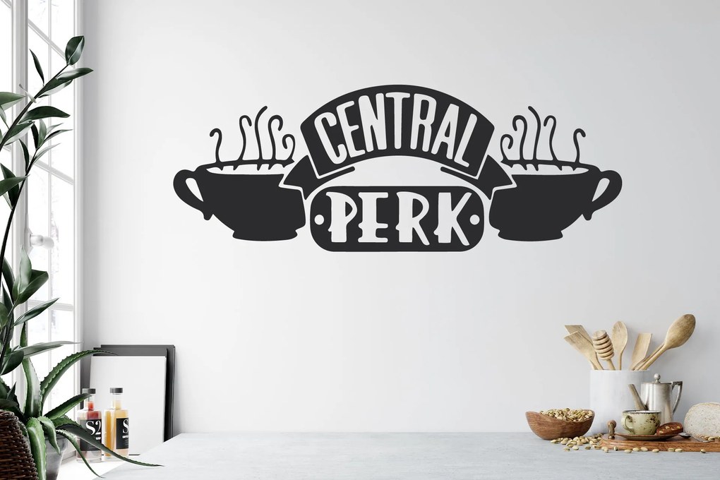 Lepy.cz Samolepka na zeď Přátelé - Central perk Velikost (šířka x výška): 50x19cm, Barevná varianta: Ledová modrá