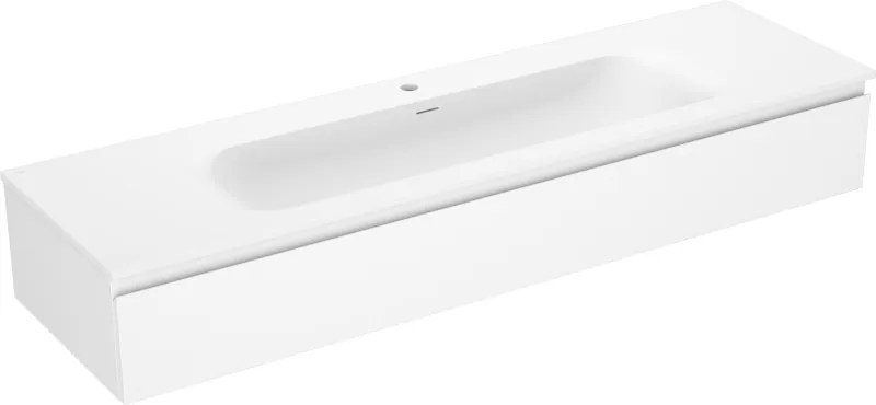 Mexen Orio, koupelnová skříňka 160 cm s umyvadlem Vela, 1 zásuvka, bílá matná, 91A10-16023-1-BF01-W23M01