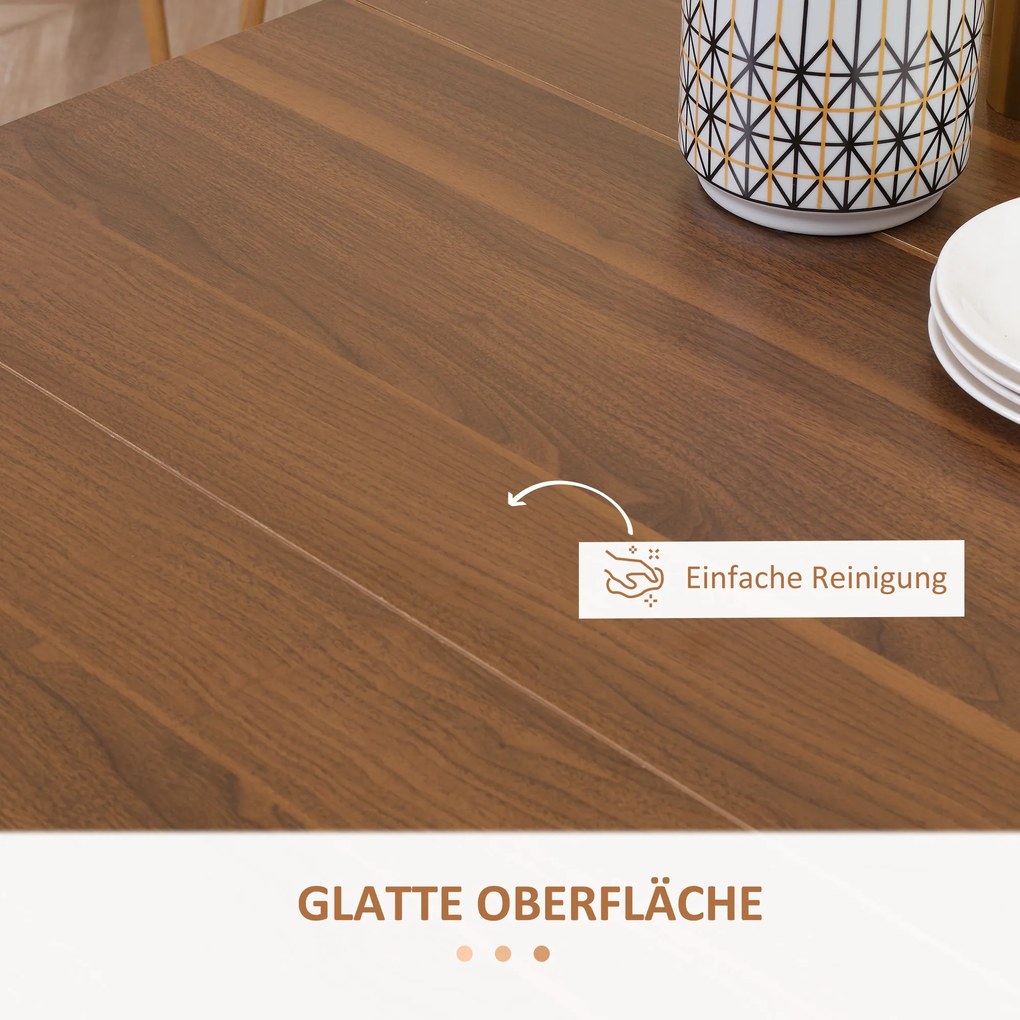 HOMCOM jídelní stůl rozkládací kuchyňský stůl jídelní stůl do obývacího pokoje jídelna moderní design hnědá 180 x 85 x 75cm