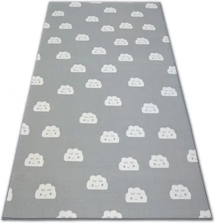 Dětský kusový koberec CLOUDS Mráčky šedý Rozměr: 100x100 cm | BIANO