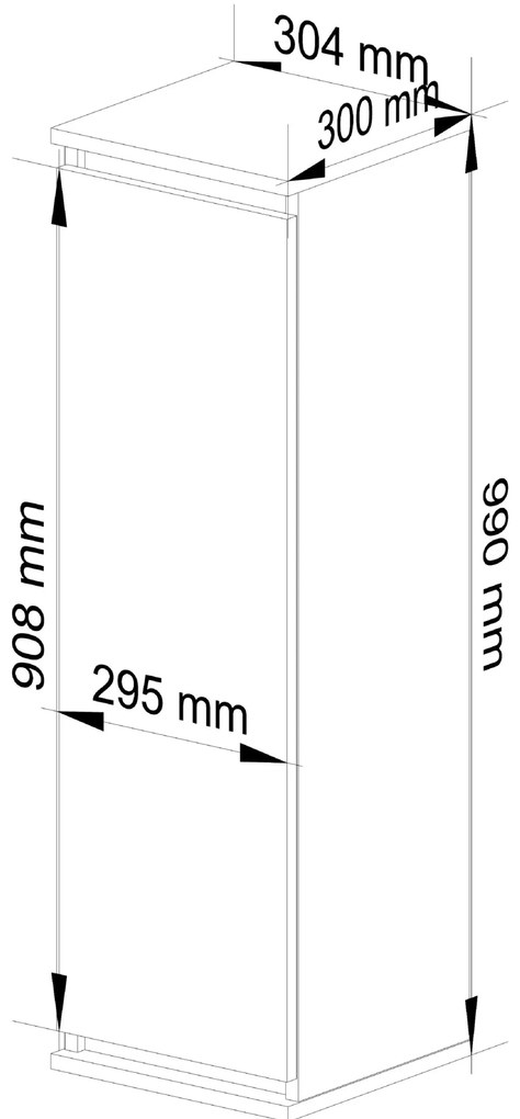 Závěsná skříňka STAR 30 cm bílá/grafitově šedá