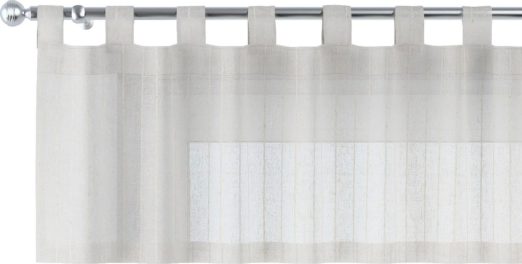 Krátký závěs na poutkách barva béžová látka poloprůhledná, pletený vzor, vzorované