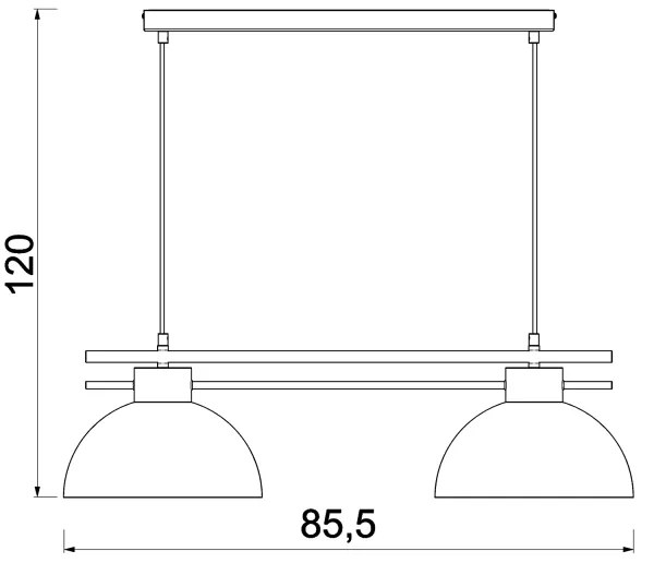 Lustr na lanku ESTATE 2xE27/15W/230V modrá