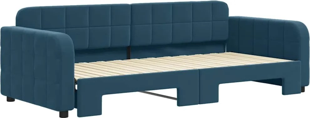 Válenda s přistýlkou modrá 90 x 200 cm samet 3196928