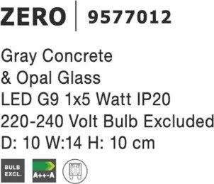 Nástěnné svítidlo NOVA LUCE ZERO G9 9577012 bez žárovky