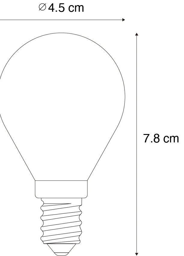 Sada 5 stmívatelných LED filamentových žárovek E14 G45, čiré, 4W 470LM 2700K