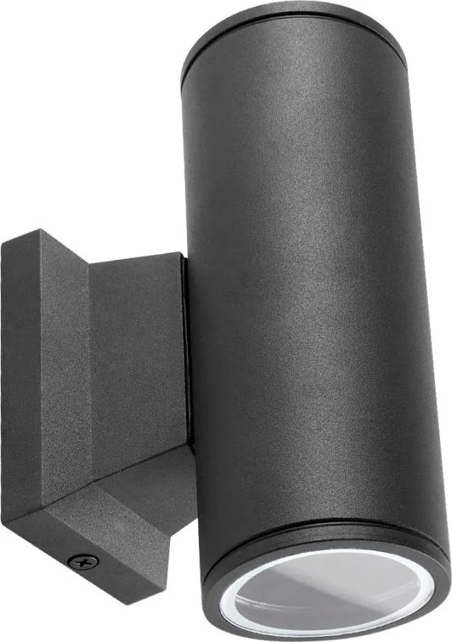 Aigostar - Venkovní nástěnné svítidlo 2xGU10/35W/230V černá IP65 kulatý