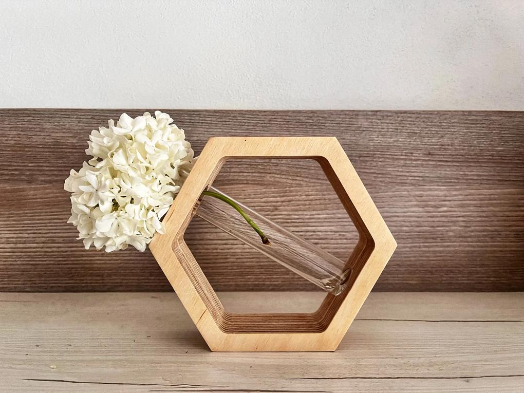 Dřevomuška Váza dekorativní Hexagon