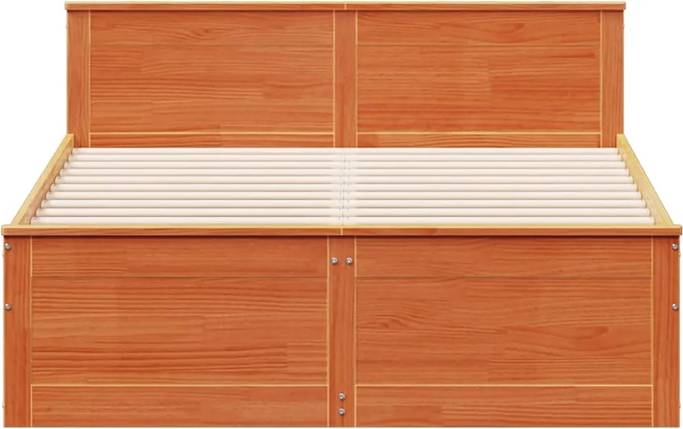 Postele bez matrace s čelem voskově hnědá 140 x 190 cm borovice 3308779