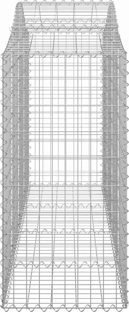 Klenuté gabionové koše 8 ks 200x50x100/120cm pozinkované železo 3145646