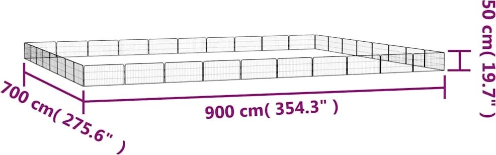32panelová ohrádka pro psy černá 100 x 50 cm práškovaná ocel 3115973