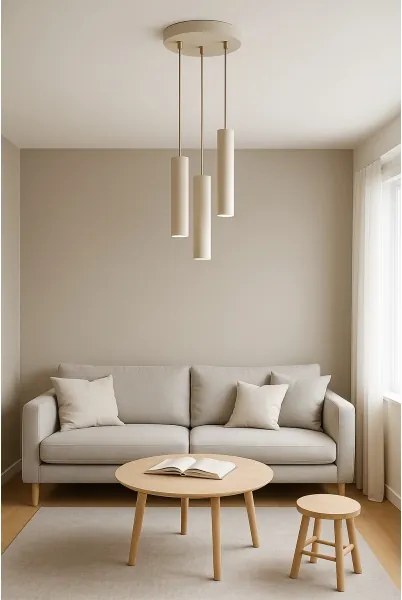 Brilagi - Lustr na lanku TUBE 3xGU10/15W/230V béžová/zlatá